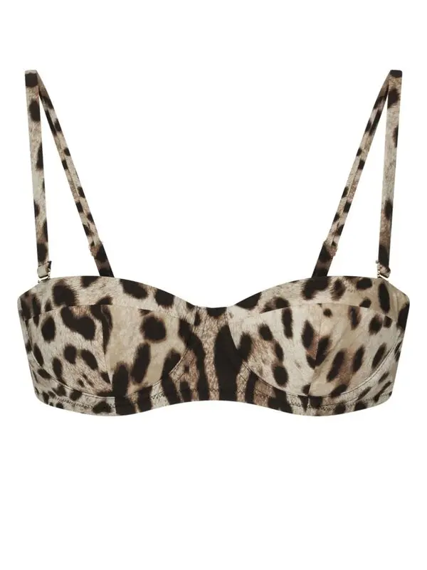 Dolce & Gabbana Leopard-print Balconette Bikini Top - Neutrals