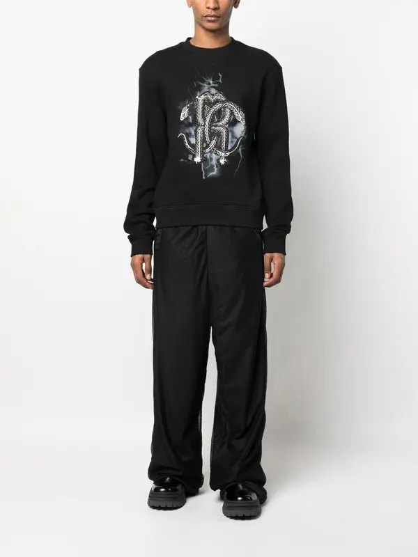 Roberto Cavalli Mirror Snake-print Sweatshirt