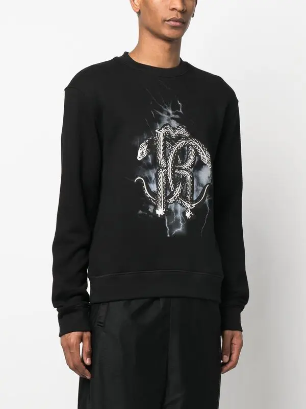 Roberto Cavalli Mirror Snake-print Sweatshirt
