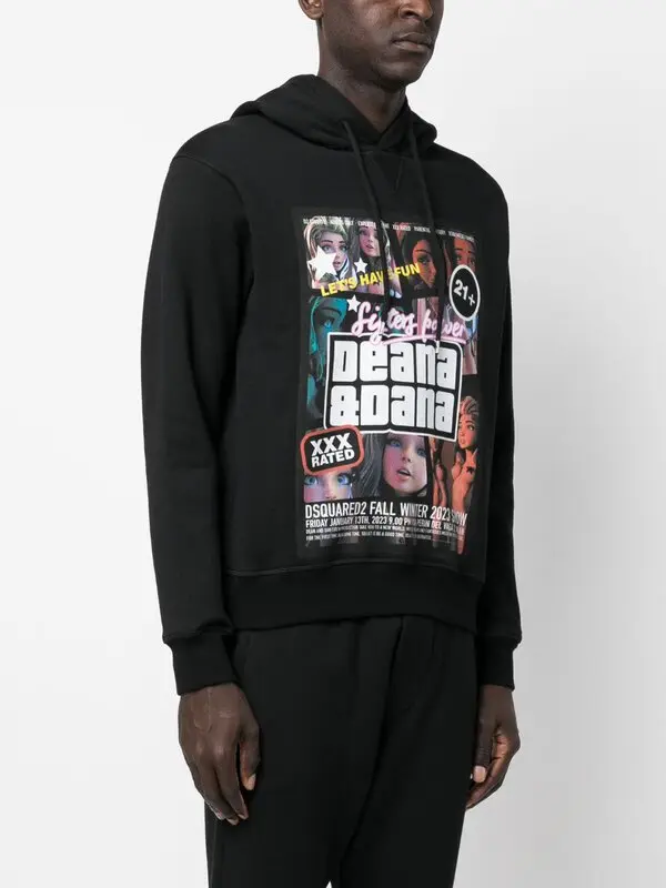 Dsquared2 Graphic-print Cotton Hoodie