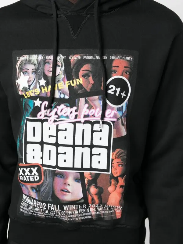Dsquared2 Graphic-print Cotton Hoodie