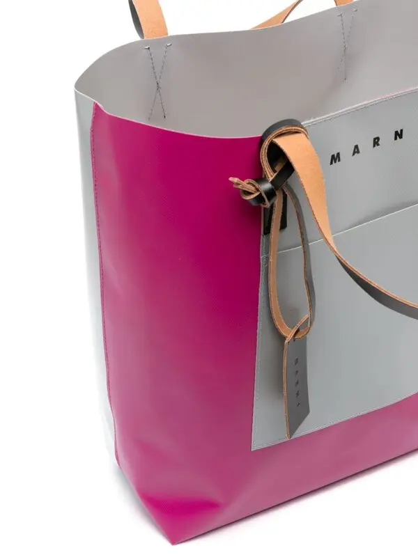 Marni Engraved-logo Panelled Tote