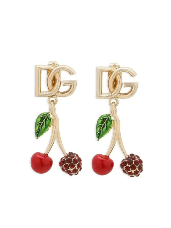 Dolce & Gabbana Logo-lettering Drop Earrings - Gold