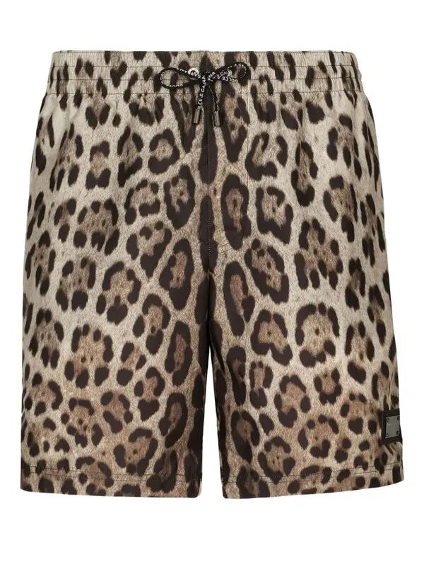 Dolce & Gabbana Leopard-print Swim Shorts - Neutrals