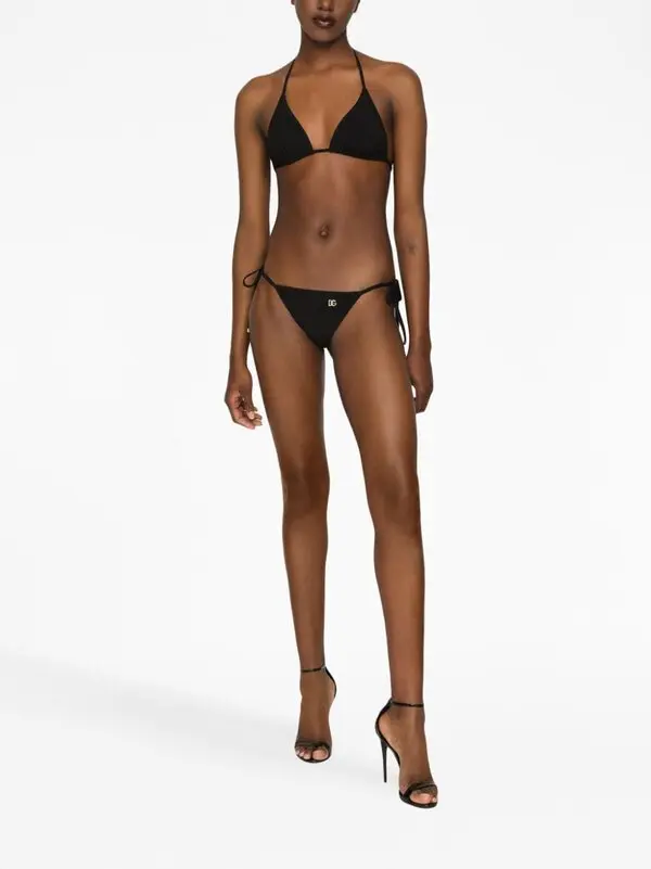 Dolce & Gabbana Logo-plaque Bikini Bottom - Black