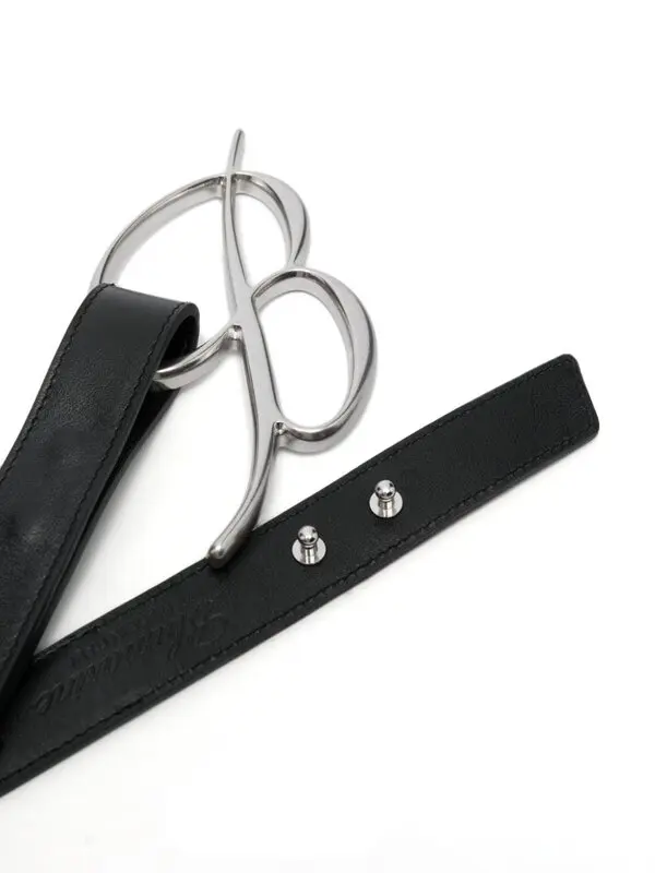 Blumarine Logo Buckle Leather Belt