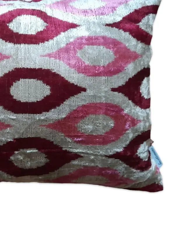 LES-OTTOMANS Ikat-print Velvet Cushion
