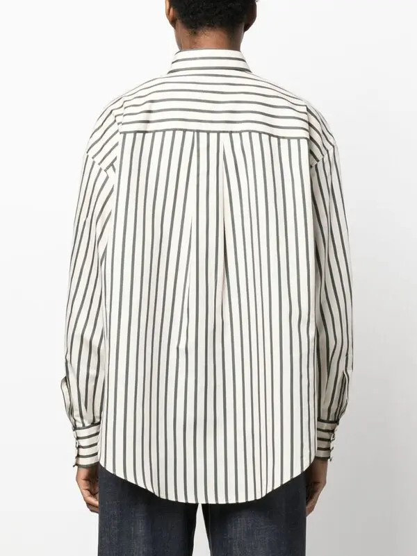 Brunello Cucinelli Monili-bead Striped Blouse