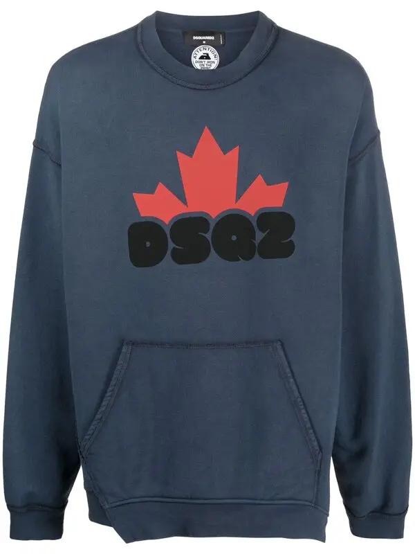 Dsquared2 Logo-print Cotton Jumper - Blue