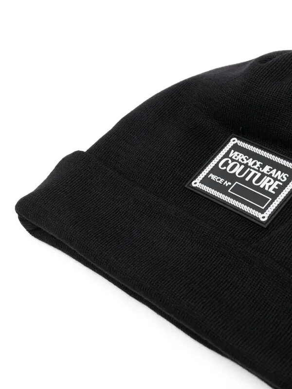 Versace Logo-patch Beanie - Black