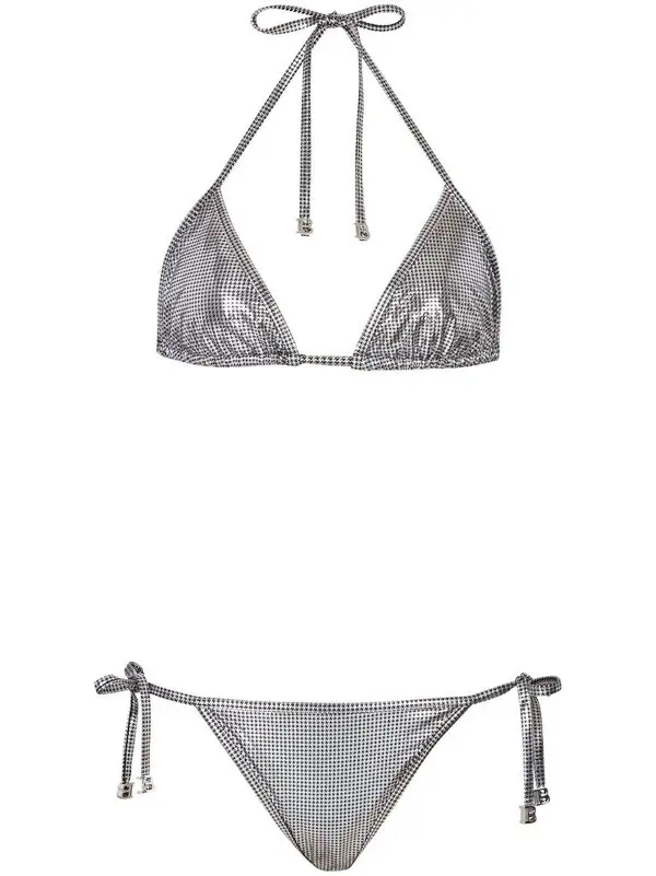 Balmain Metallic-finish Bikini Set