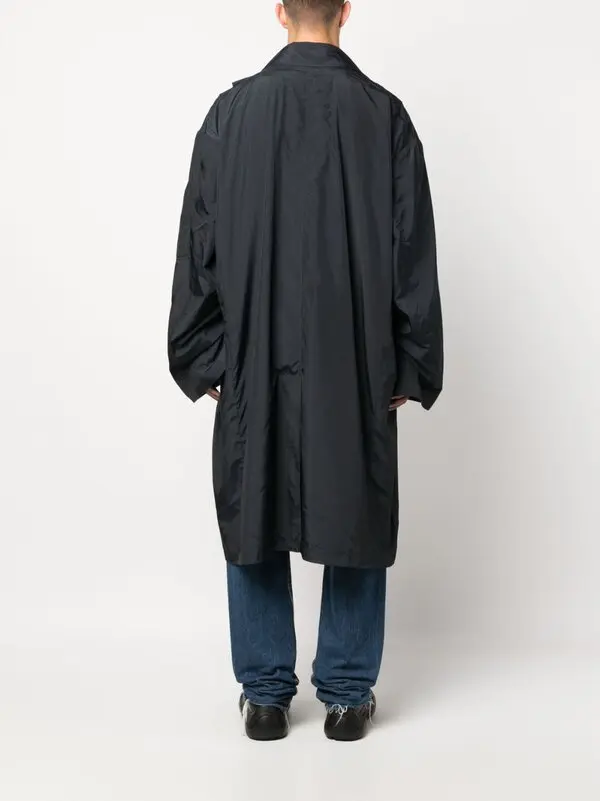 Random Identities Strap-detail Midi Raincoat - Blue
