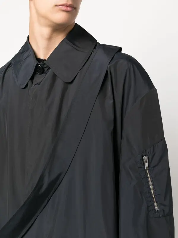 Random Identities Strap-detail Midi Raincoat - Blue