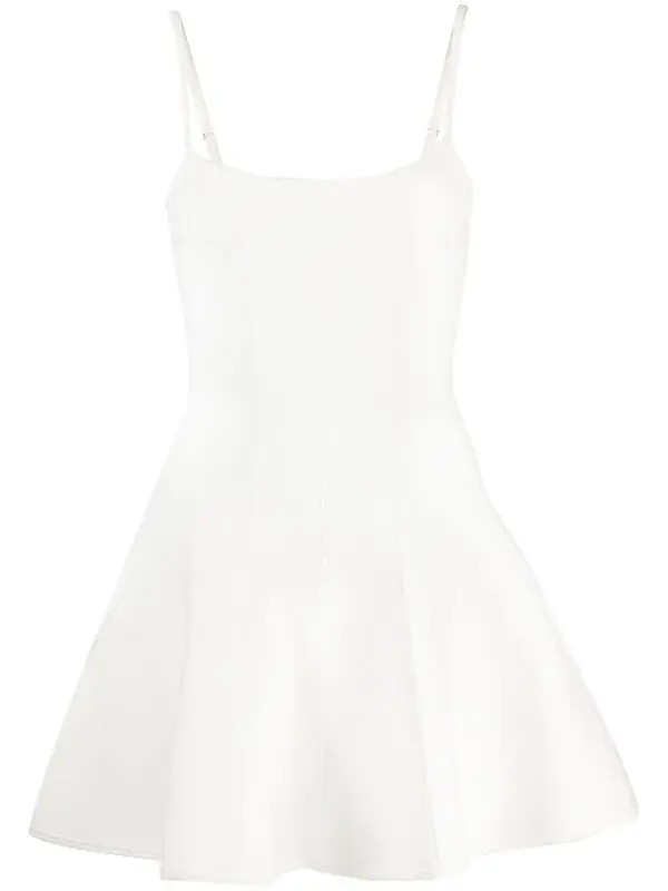 FLEUR DU MAL Flared Corset Mini Dress - White