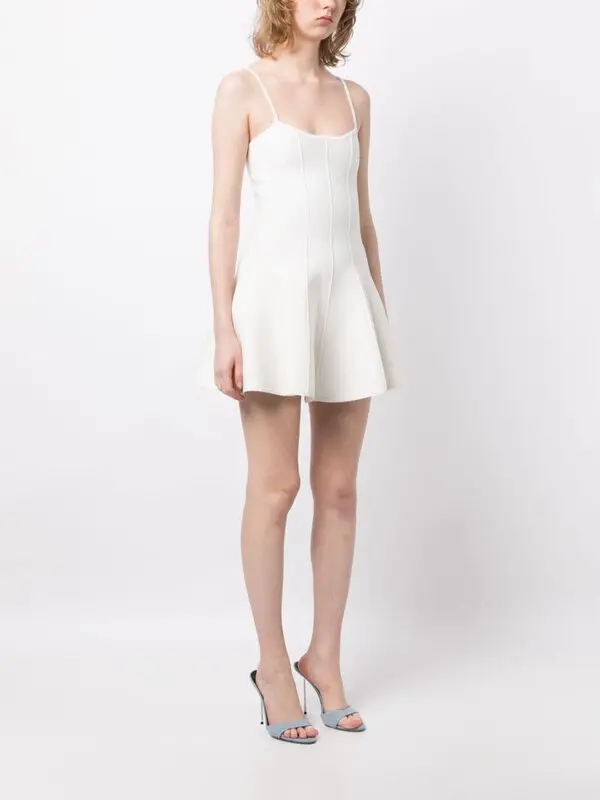 FLEUR DU MAL Flared Corset Mini Dress - White