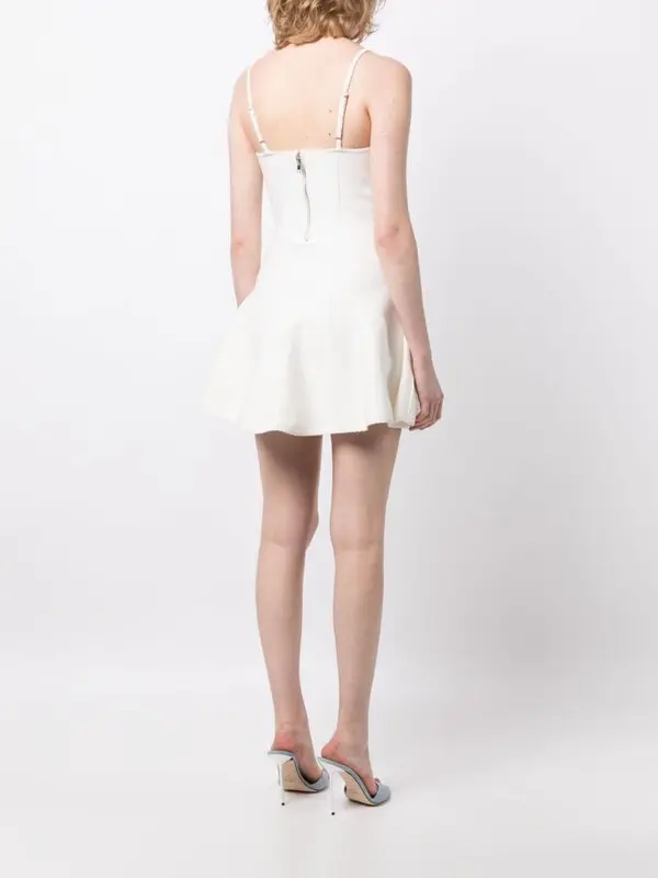 FLEUR DU MAL Flared Corset Mini Dress - White