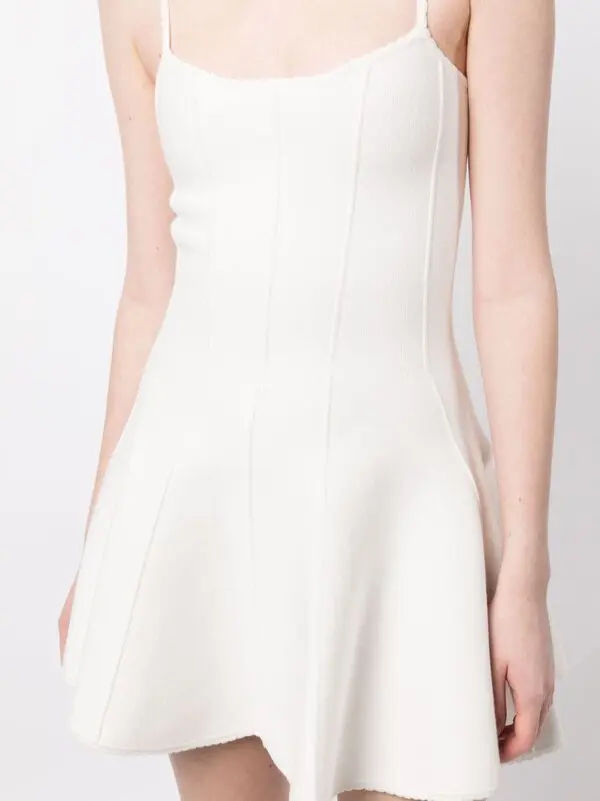 FLEUR DU MAL Flared Corset Mini Dress - White