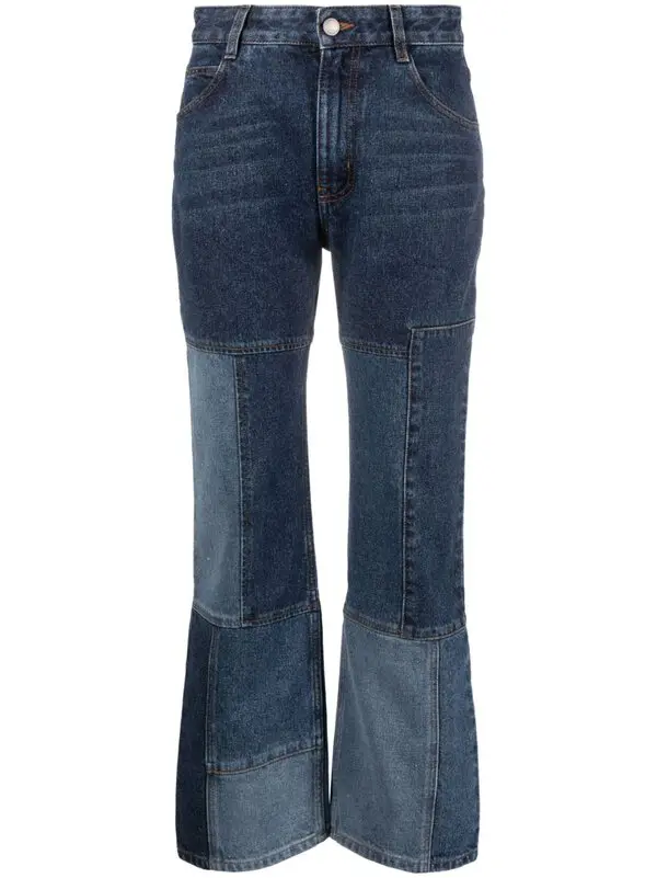 Chloé Patchwork Cropped Jeans