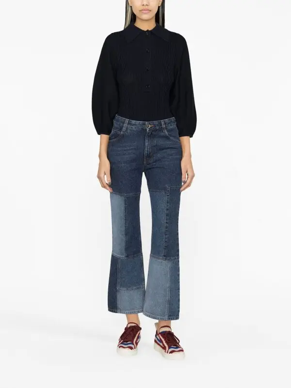 Chloé Patchwork Cropped Jeans