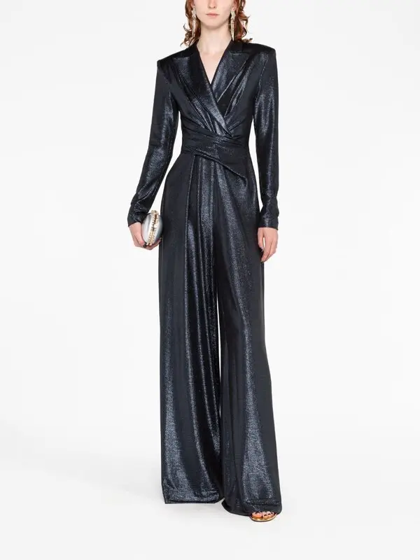 Talbot Runhof Lamé Wide-leg Jumpsuit