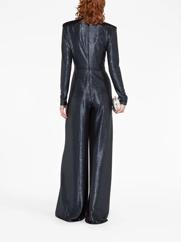 Talbot Runhof Lamé Wide-leg Jumpsuit