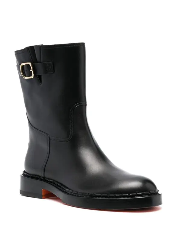 Santoni Zip-up Leather Ankle Boots