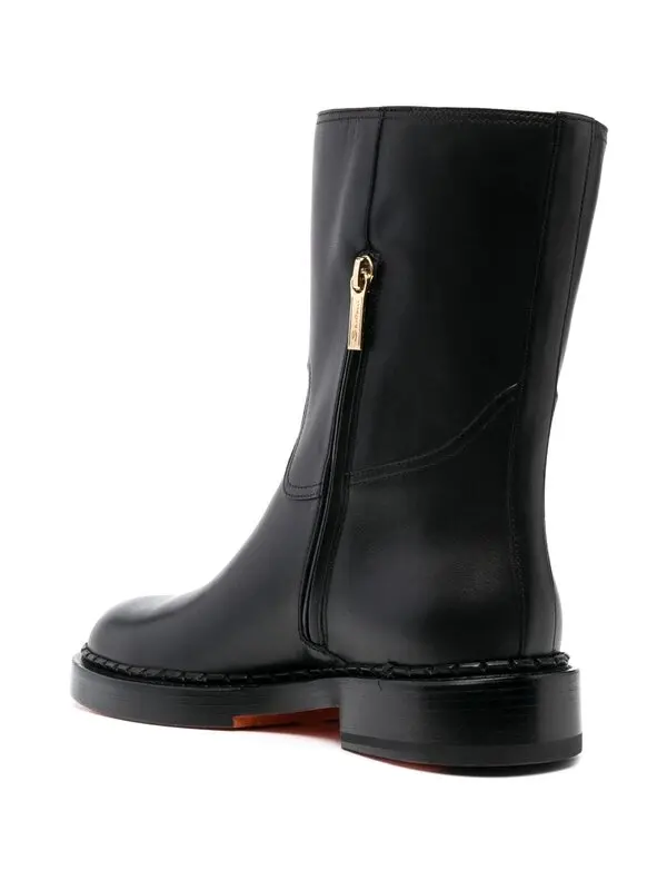 Santoni Zip-up Leather Ankle Boots