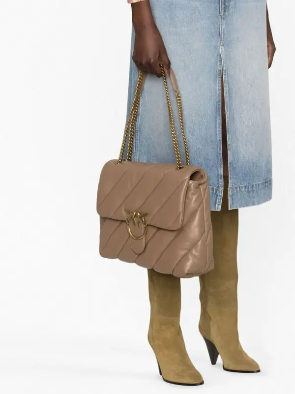Pinko Love Big Puff Leather Shoulder Bag