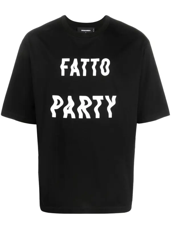 Dsquared2 Text-print Cotton T-shirt - Black