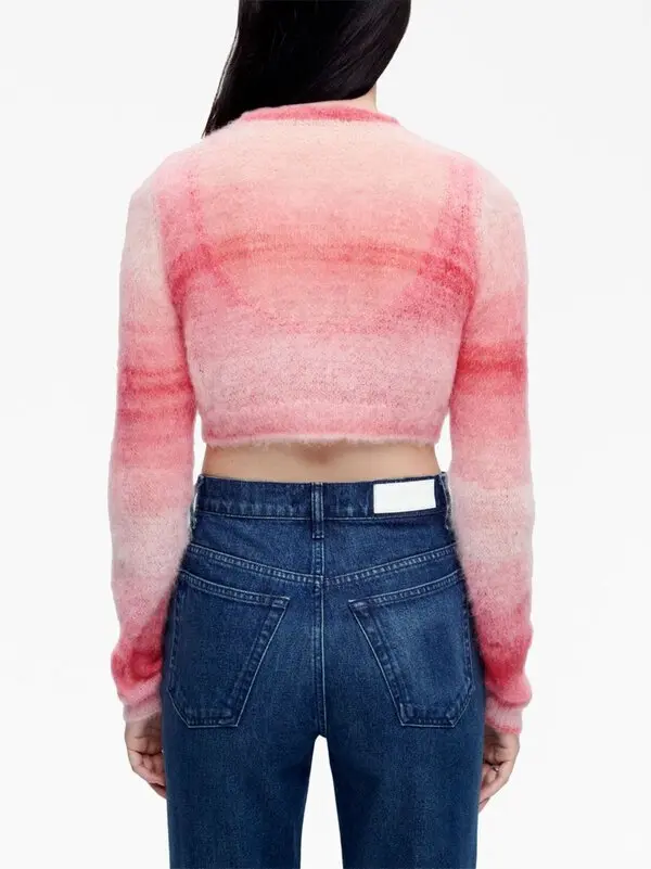 RE/DONE Gradient-effect Cropped Cardigan