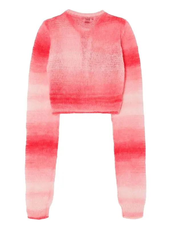 RE/DONE Gradient-effect Cropped Cardigan