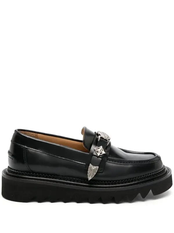 Toga Stud-embellished Leather Loafers