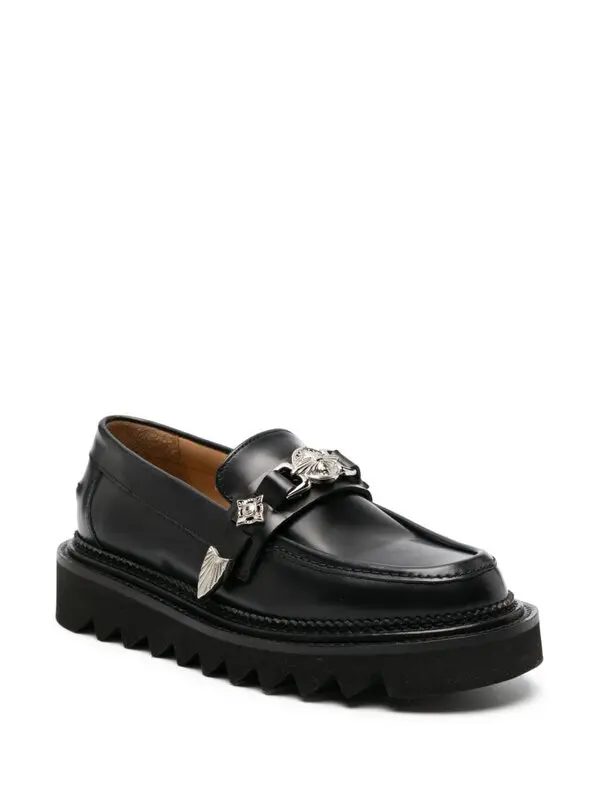 Toga Stud-embellished Leather Loafers