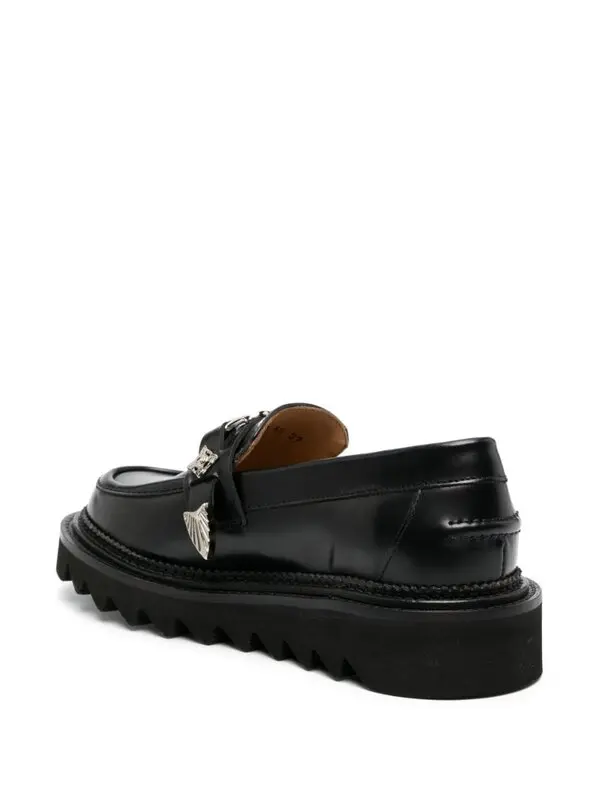 Toga Stud-embellished Leather Loafers