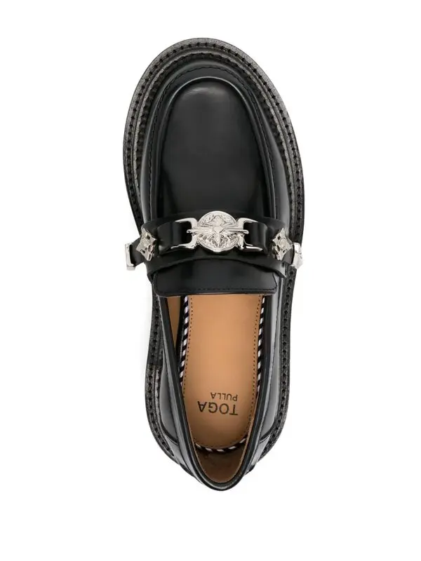 Toga Stud-embellished Leather Loafers