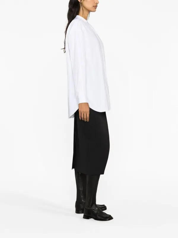 Theory Collarless Cotton Shirt