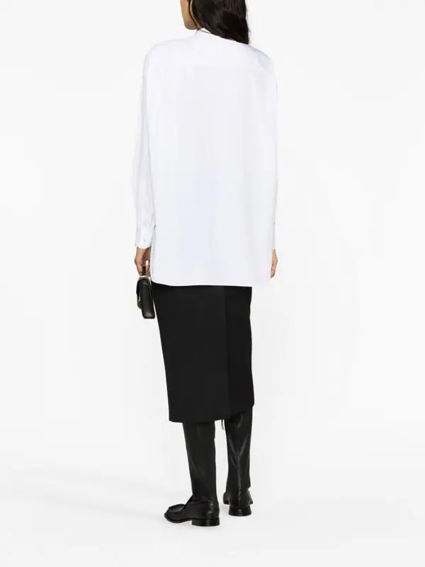 Theory Collarless Cotton Shirt