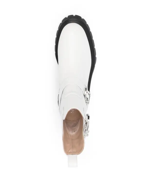 STUART WEITZMAN Bedford Leather Boots - White