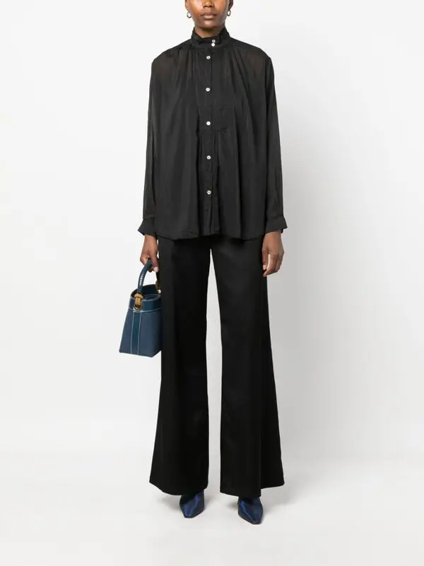 FORTE_FORTE Mid-rise Satin Flared Trousers