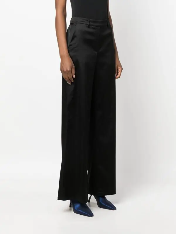 FORTE_FORTE Mid-rise Satin Flared Trousers