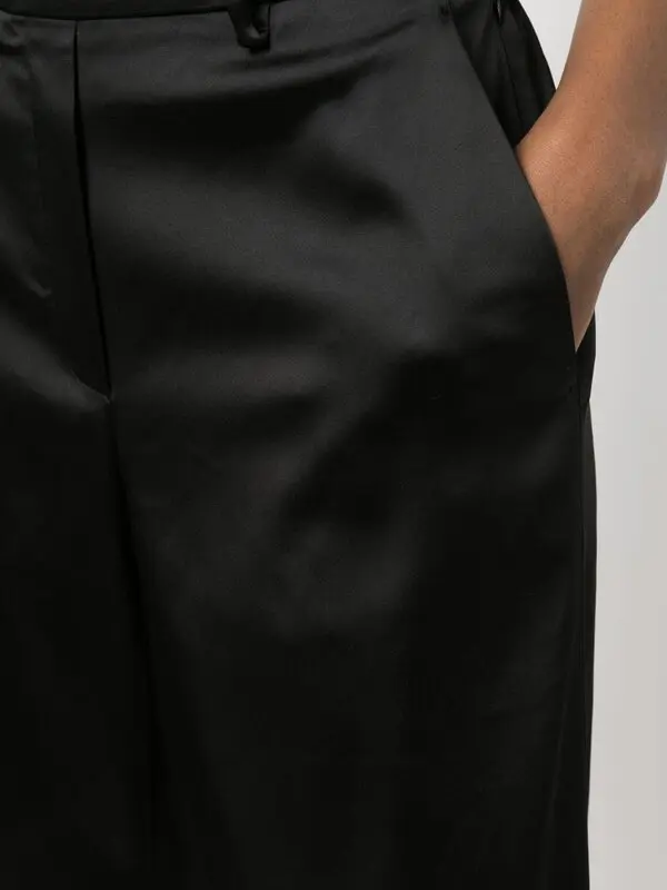 FORTE_FORTE Mid-rise Satin Flared Trousers