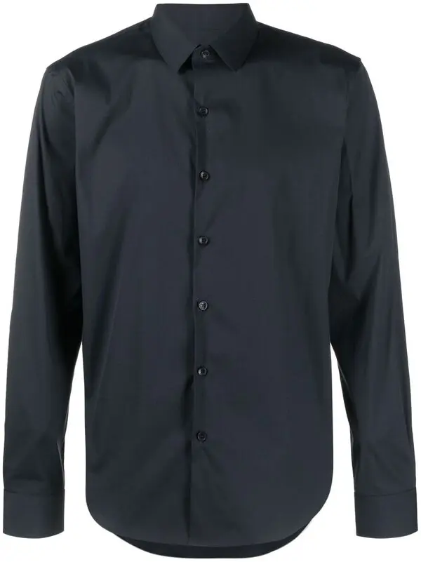 Sandro Fitted Stretch Cotton Shirt - Blue