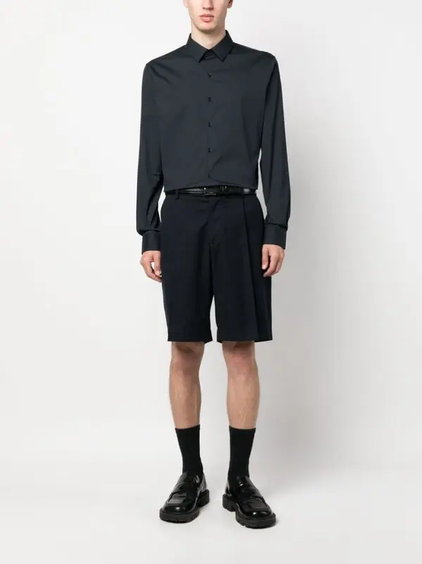 Sandro Fitted Stretch Cotton Shirt - Blue