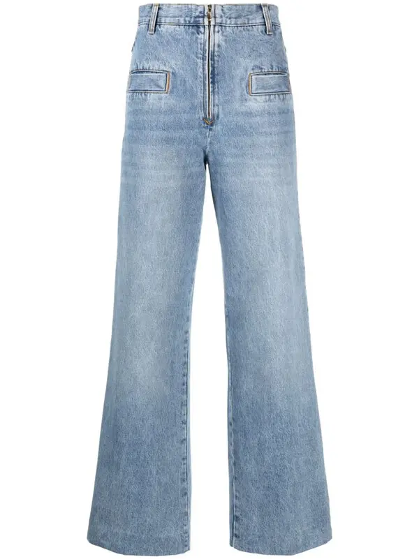 Sandro High-waisted Wide-leg Jeans - Blue