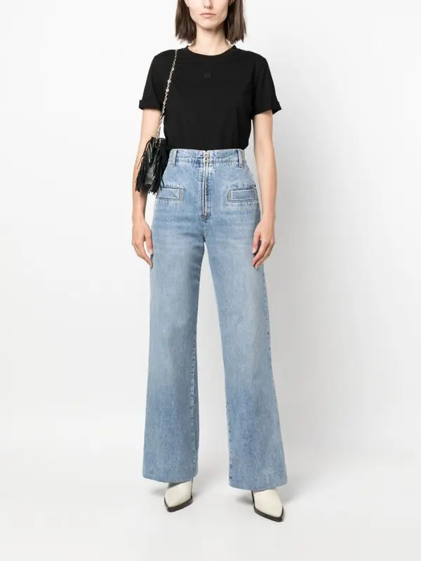 Sandro High-waisted Wide-leg Jeans - Blue