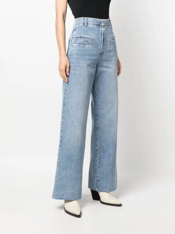 Sandro High-waisted Wide-leg Jeans - Blue