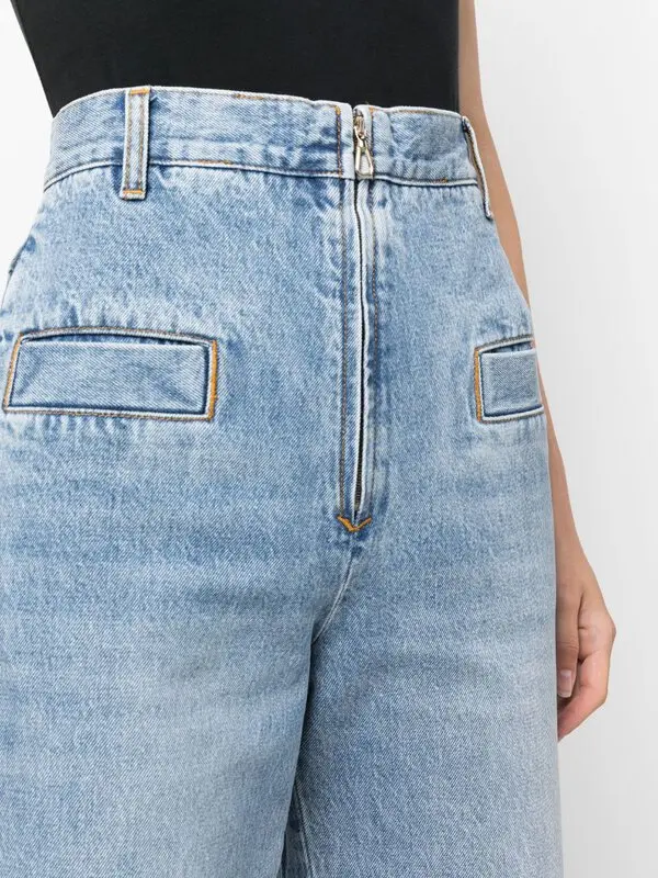 Sandro High-waisted Wide-leg Jeans - Blue