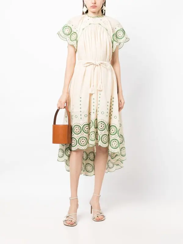 Zimmermann Raie Embroidered Midi Dress