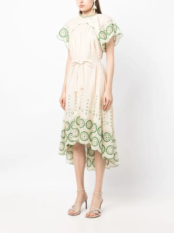 Zimmermann Raie Embroidered Midi Dress