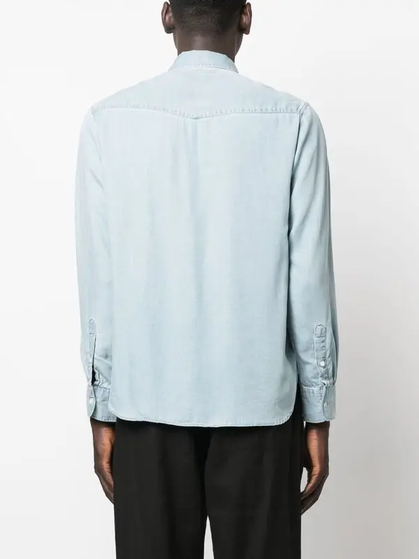 Officine Générale Button-up Lyocell Shirt - Blue